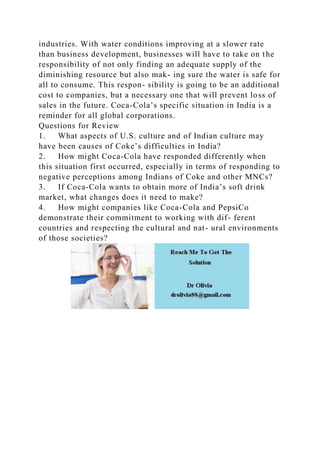 Coca-Cola is a brand name known throughout the entire world. It .docx ...