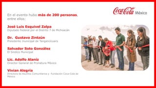Coca-Cola México inaugura olla de captación de agua | PPTX