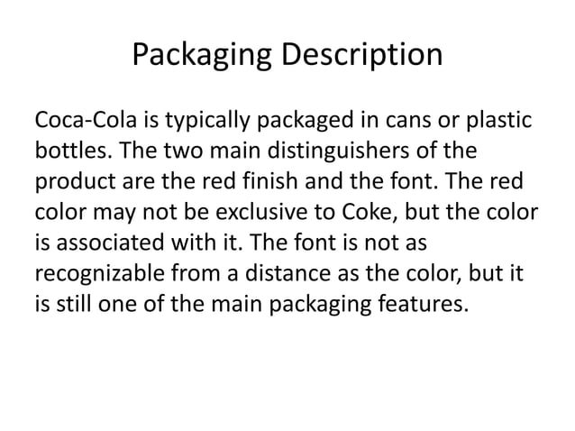 Coca cola packaging review | PPTX