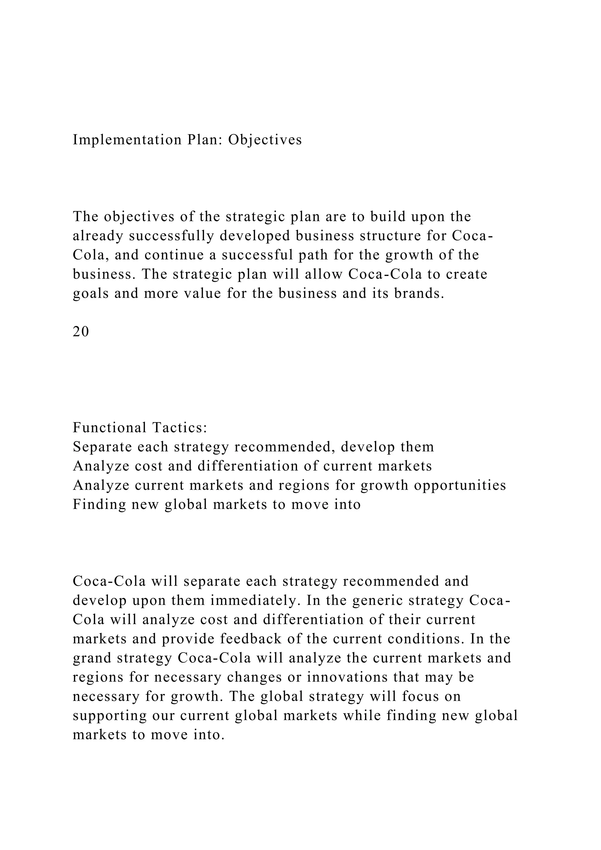Coca-Cola Strategic Analysis ImplementationSTR581.docx