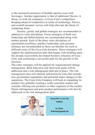 Coca-Cola Strategic Analysis ImplementationSTR581.docx