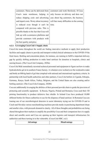 Coca-cola in supply chain management in improvment | PDF