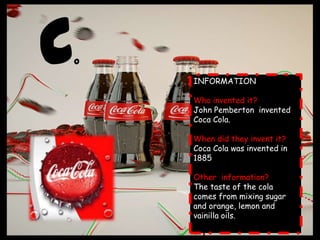 Coca cola | PPTX | Food & Drink