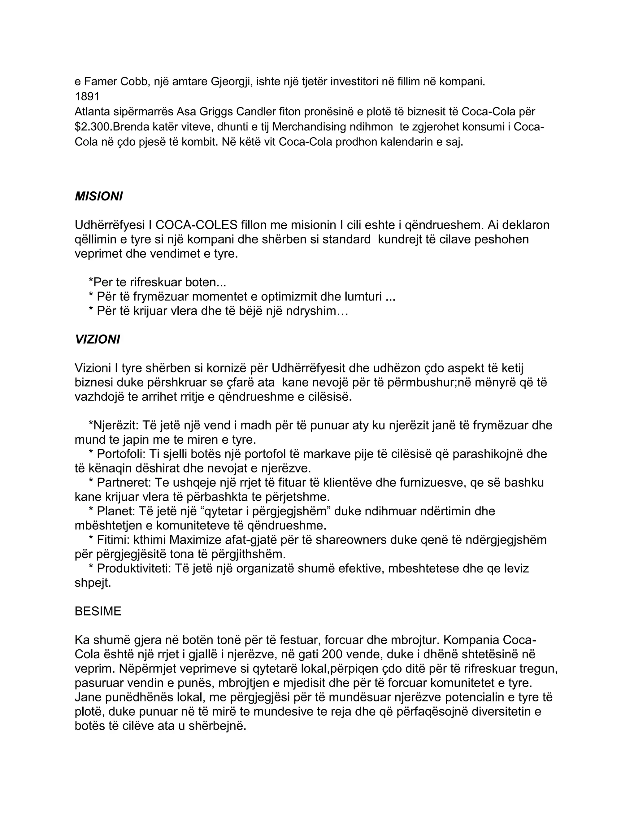 Coca cola | PDF