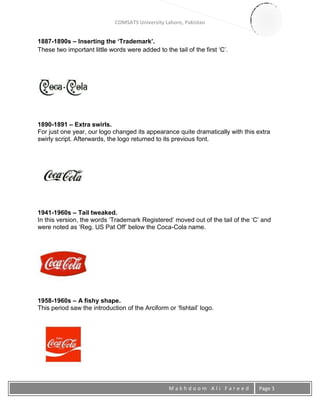 Coca cola- A brief Report.....! | DOCX