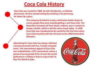 Coca cola | PPTX | Food & Drink