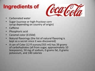 Coca cola | PPTX | Nutrition | Healthy Living