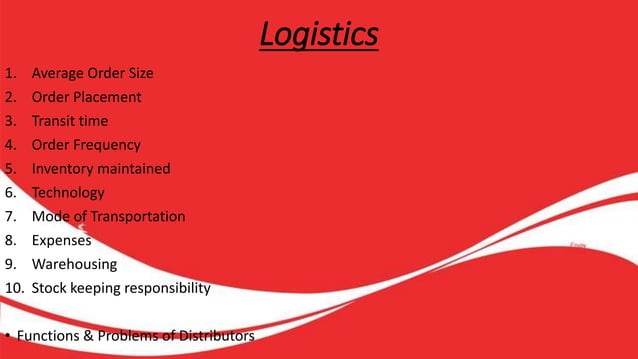 Sales and Distribution of Coca cola | PPTX