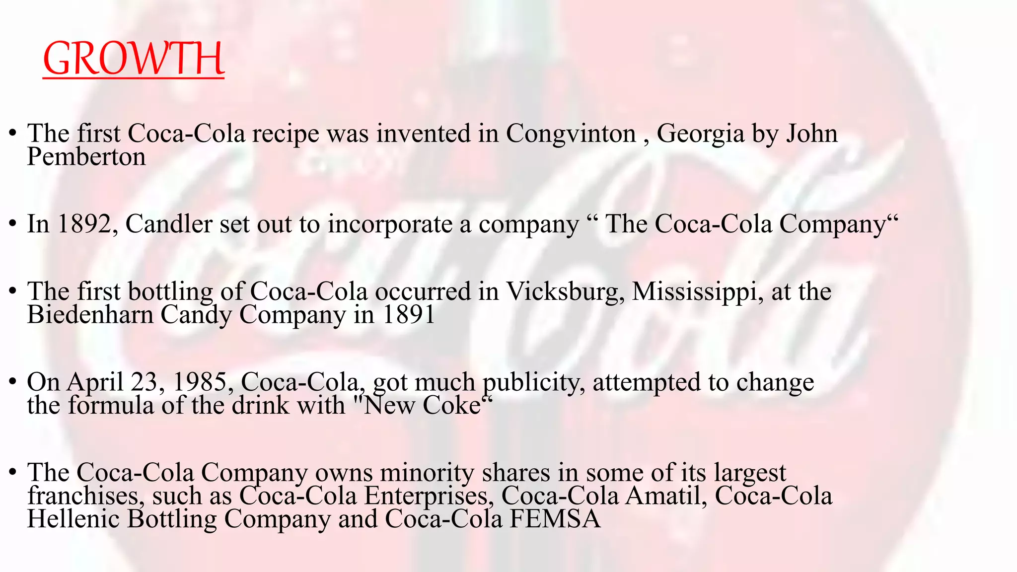 Coca cola Business Model | PPTX
