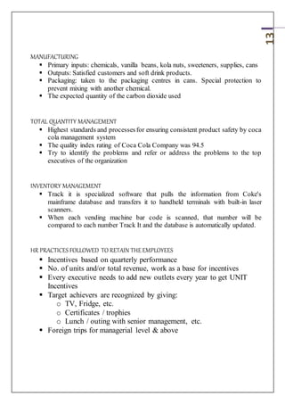 Coca cola Factory Visit (Bengal Beverages ) | DOCX