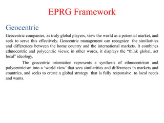 Cocacola (EPRG Model and Level of Strategic Planning) | PPTX