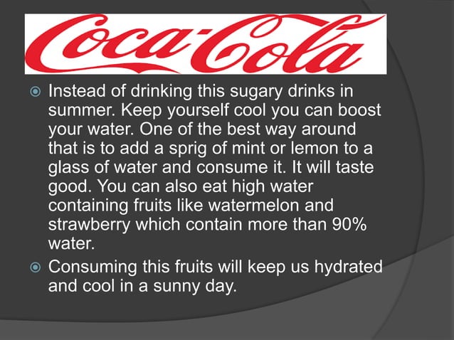 cocacola and other carbonated drinks and benefits | PPT