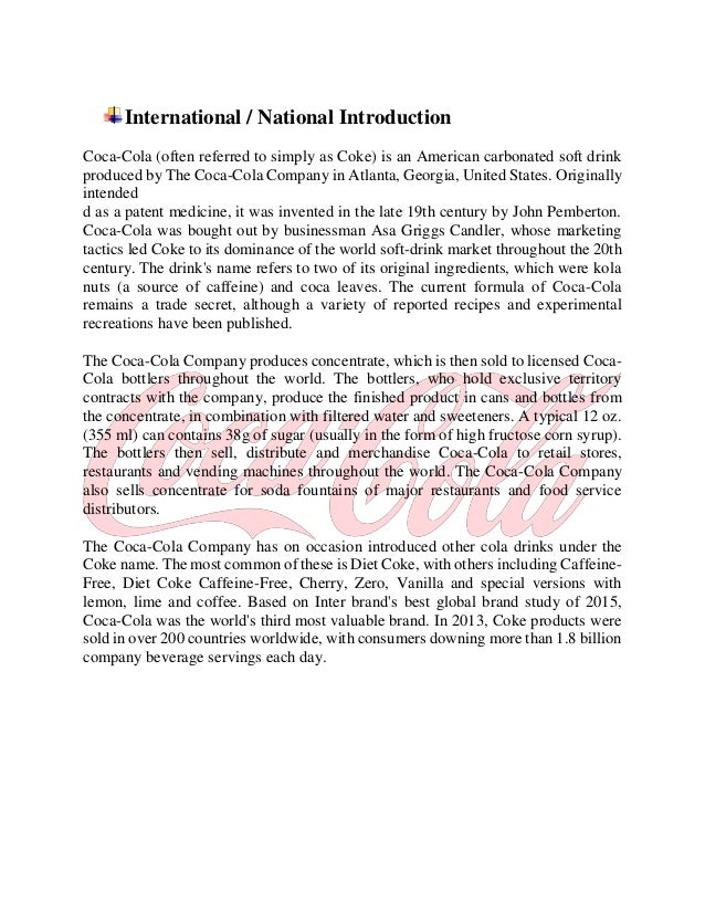 Strategic Management of Coca Cola Company | PDF