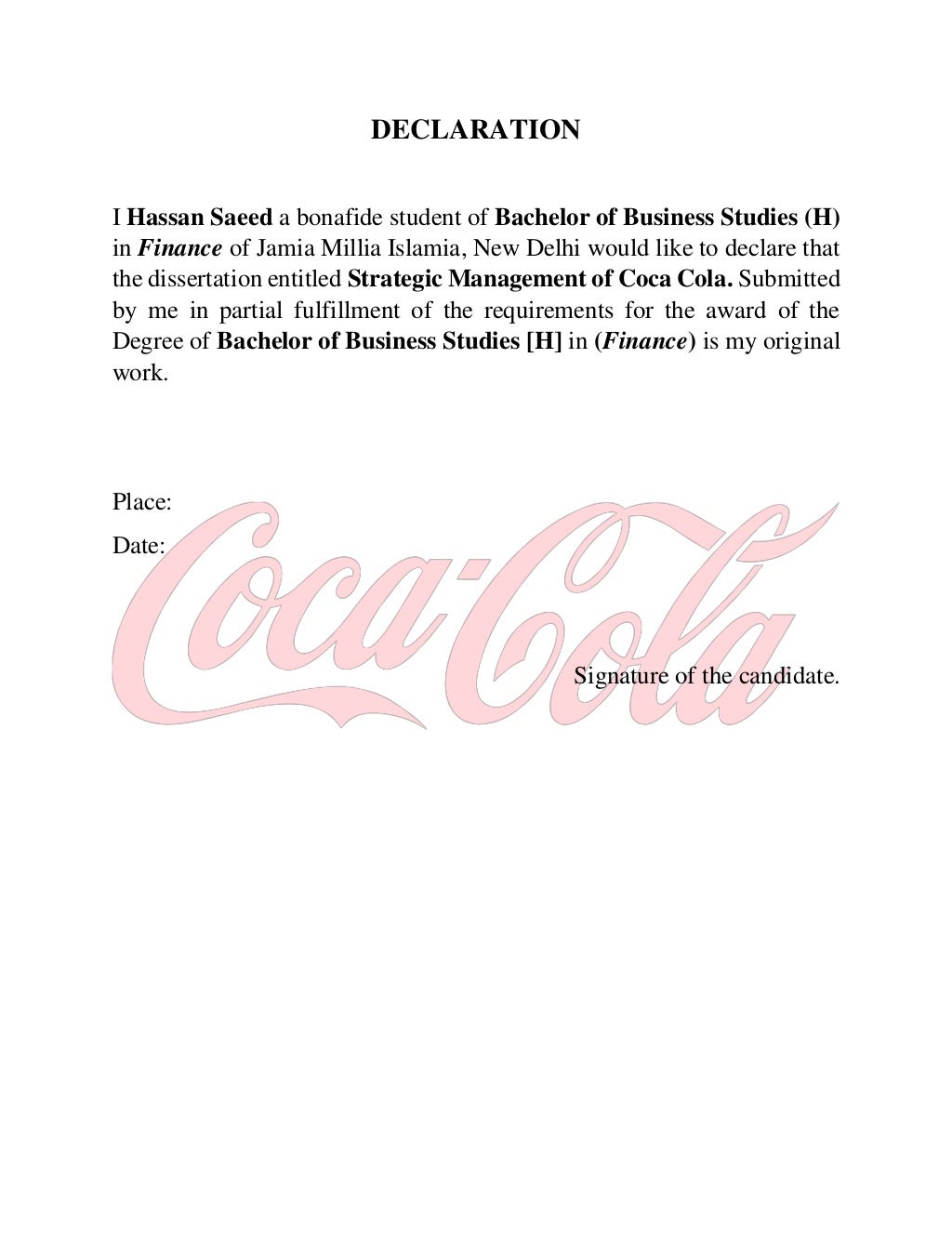 Strategic Management of Coca Cola Company | PDF
