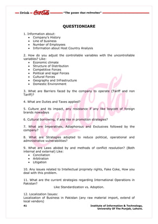 Coca cola | PDF