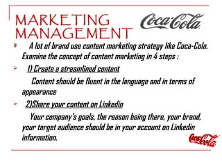 Coca Cola ( English Slides) (İngilizce Slaytlar) | PPT