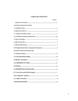 Coca cola brand audit | PDF