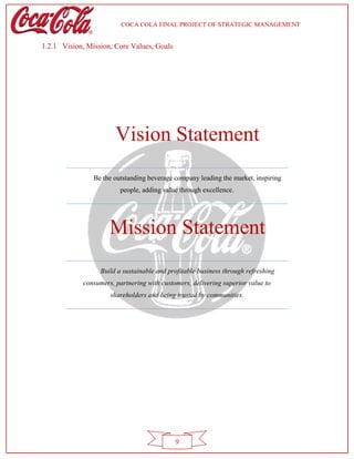 Coca Cola Company Strategic Management Project ( A Comprehensive ...