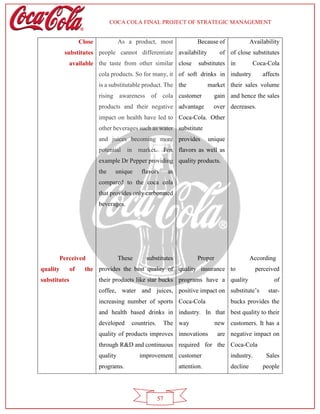 Coca Cola Company Strategic Management Project ( A Comprehensive ...