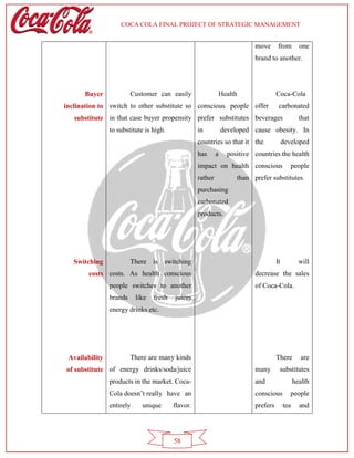 Coca Cola Company Strategic Management Project ( A Comprehensive ...
