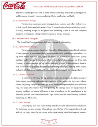 Coca Cola Company Strategic Management Project ( A Comprehensive ...