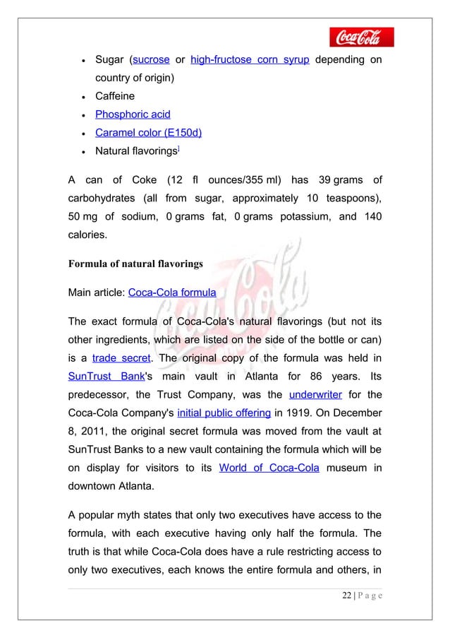 Coca cola dharm project | PDF