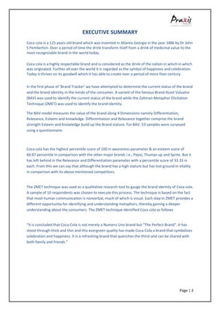 Brand Tracker of Coca-Cola | DOCX