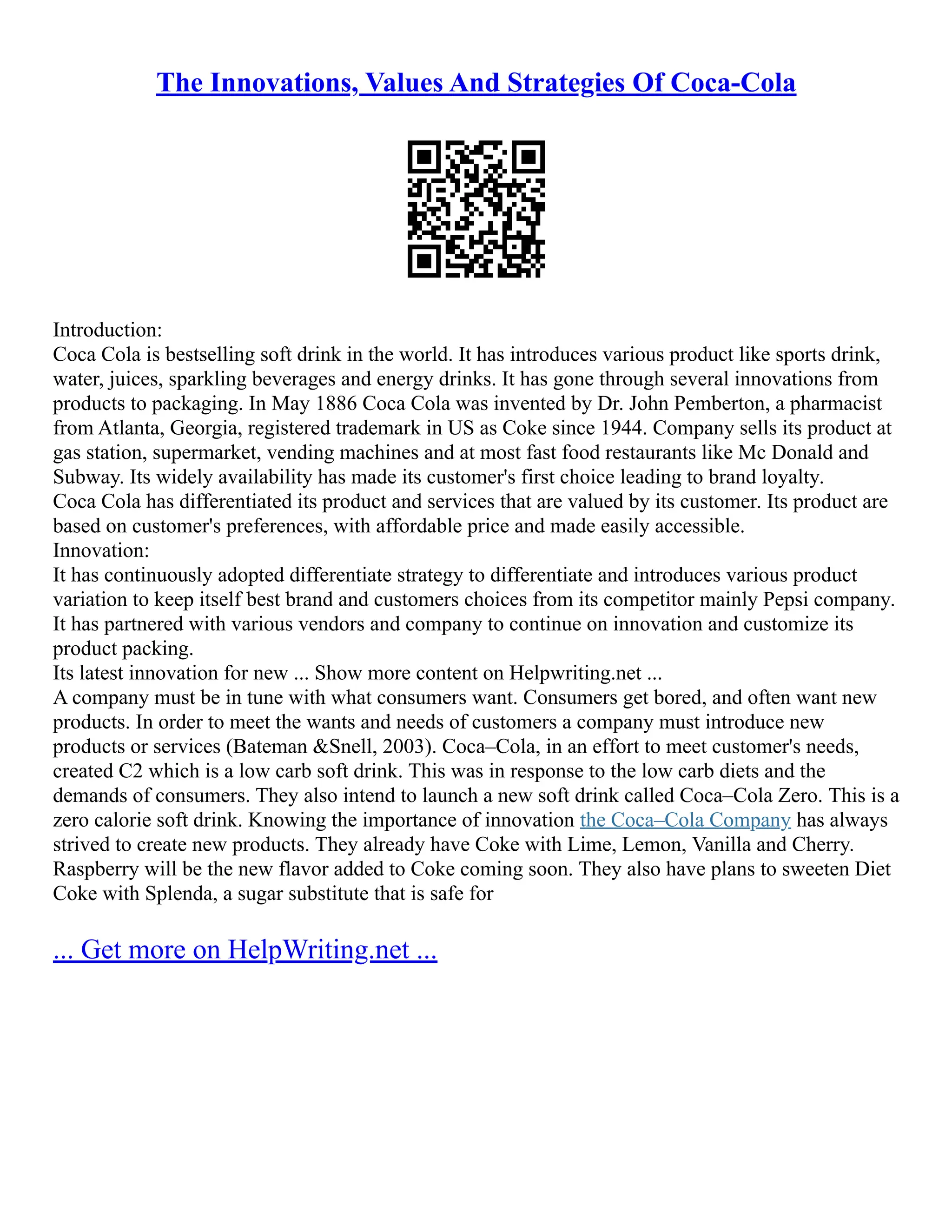 Coca Cola Income Statement | PDF