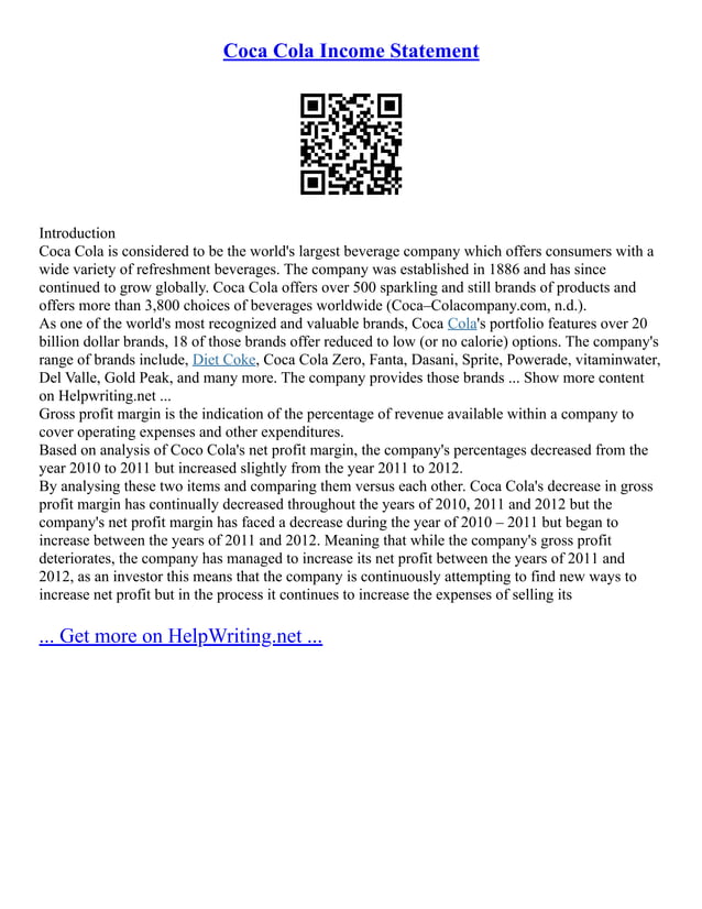 Coca Cola Income Statement | PDF