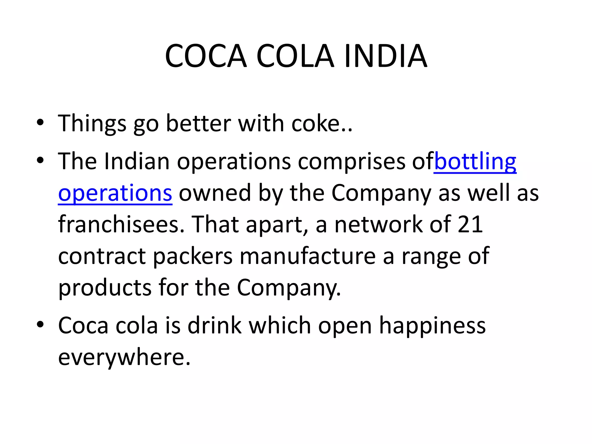 Coca cola india | PPTX