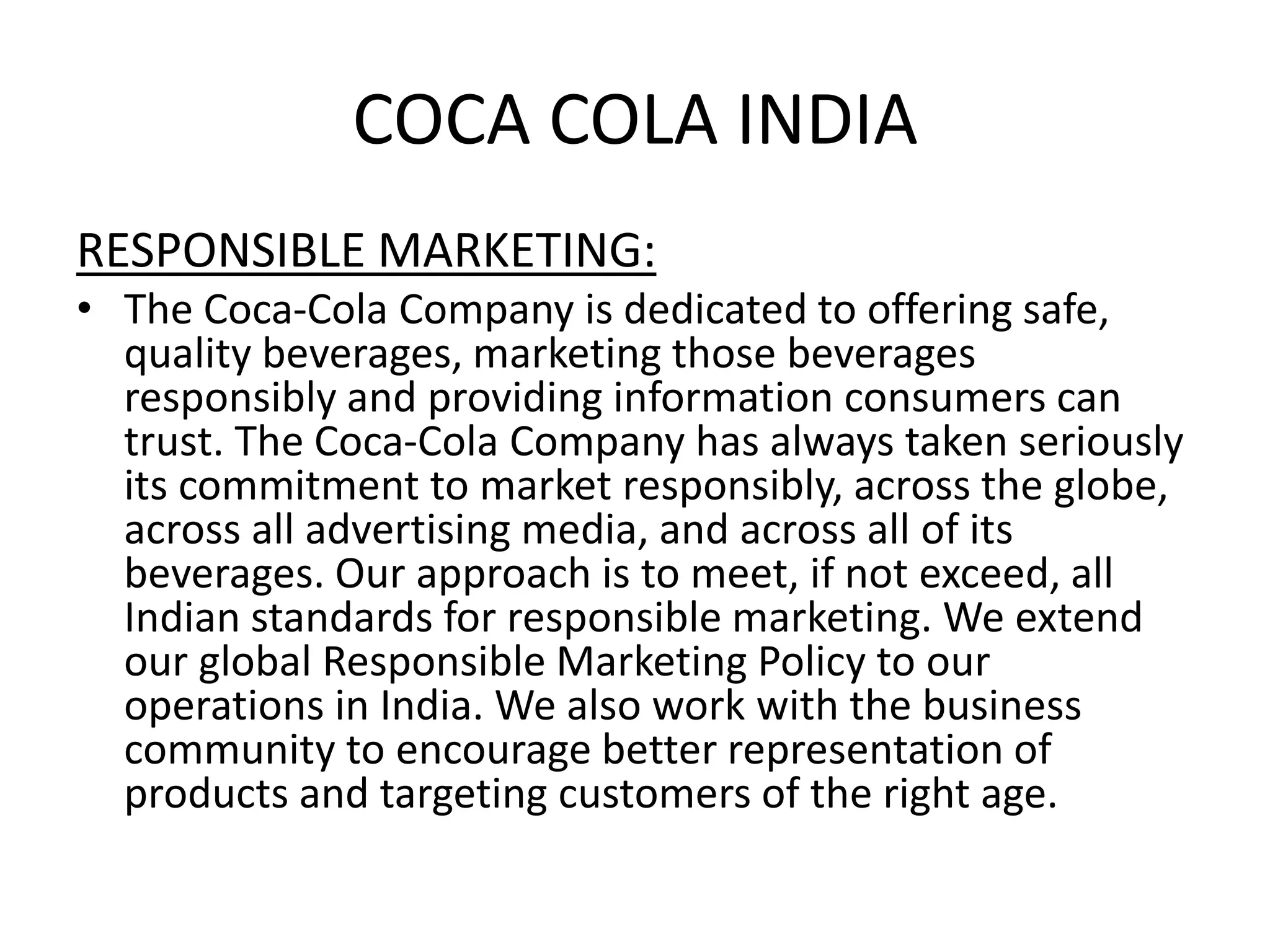 Coca cola india | PPTX