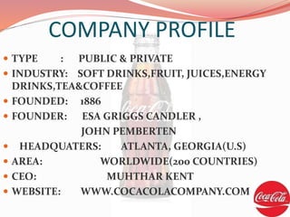 Coca cola india and worldwide presentation | PPTX