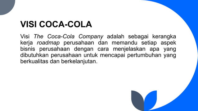 Coca Cola Indonesia merupakan perusahaan minuman siap saji | PPT