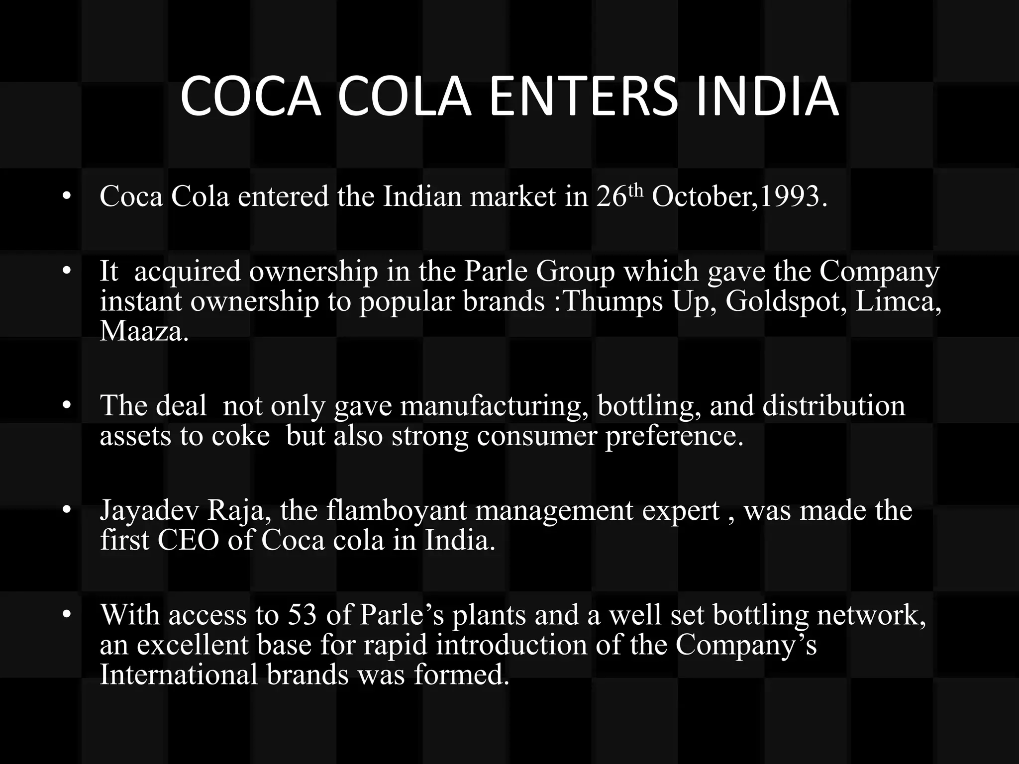 Coca cola in india | PPTX