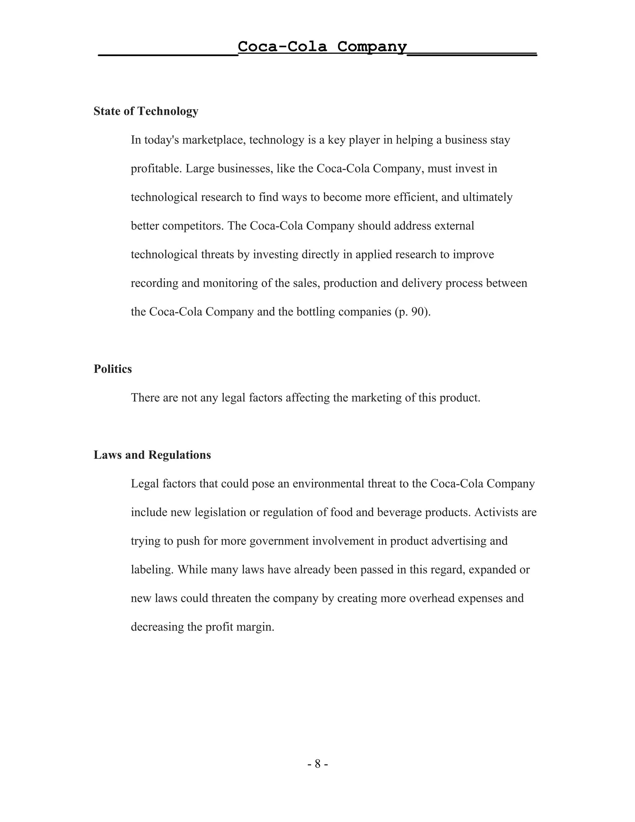 Coca Cola Marketing Plan | DOC