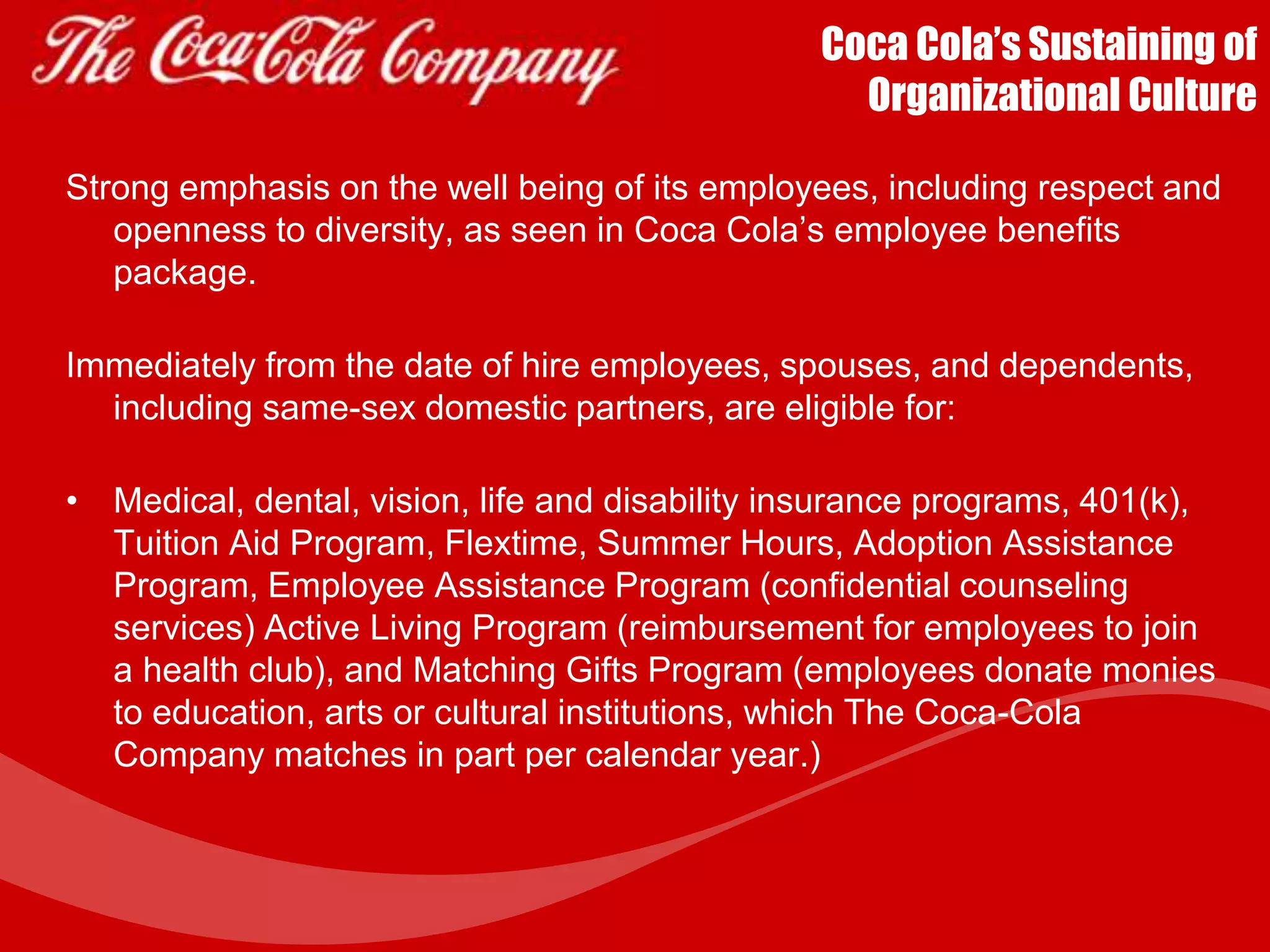 Coca Cola Organizational Culture | PPTX