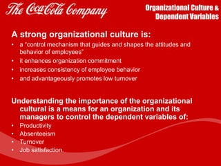 Coca Cola Organizational Culture | PPTX
