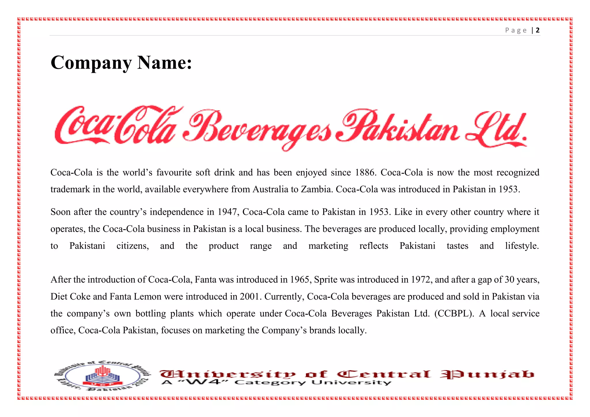 Coca cola pakistan marketing mix 4 p's | PDF