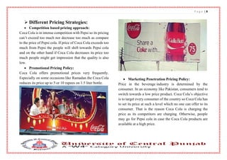 Coca cola pakistan marketing mix 4 p's | PDF