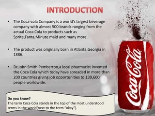 Coca cola presentation | PPTX