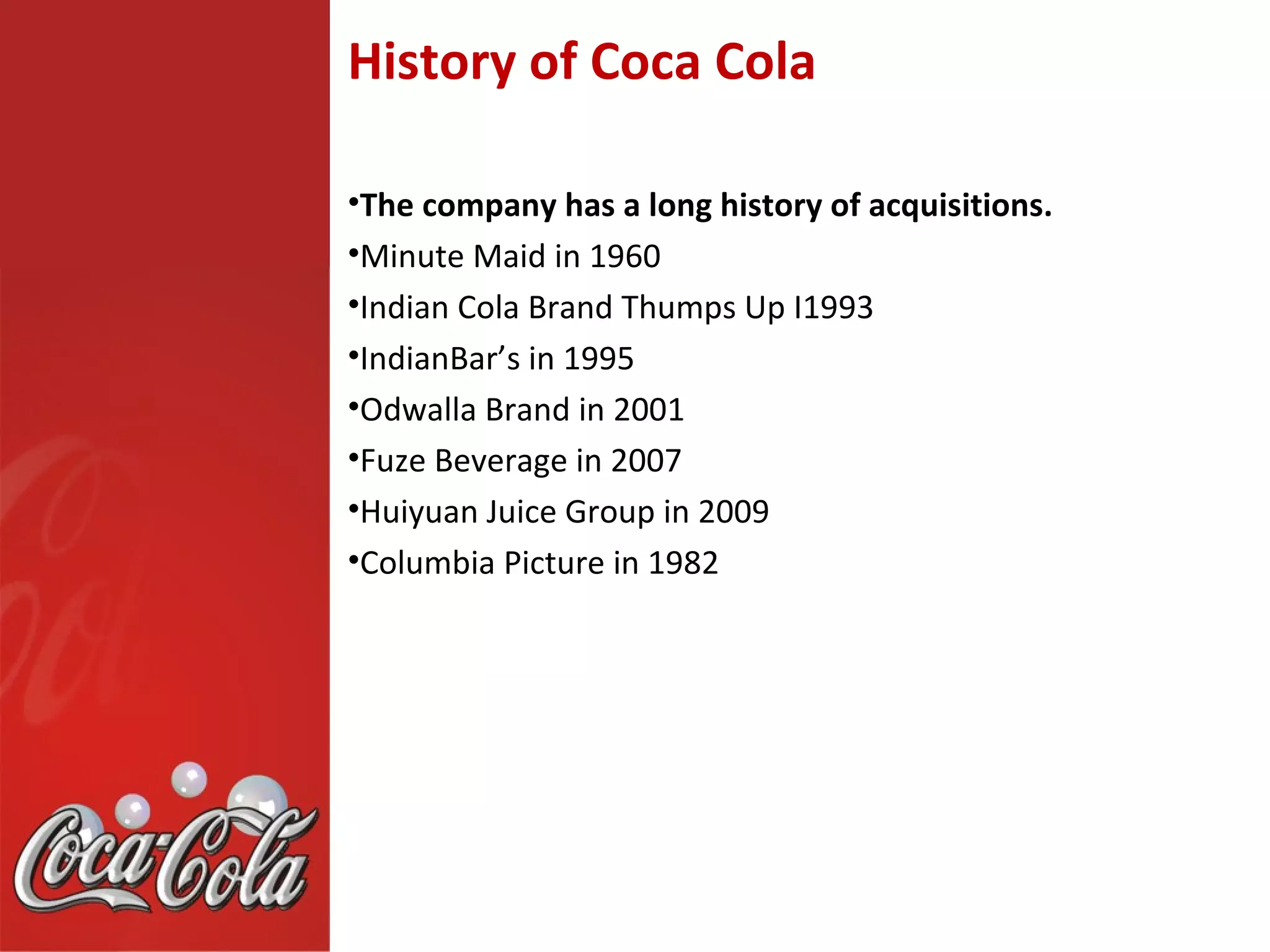 Presentation about Coca Cola Company (Energy Drinks Company) | PPT