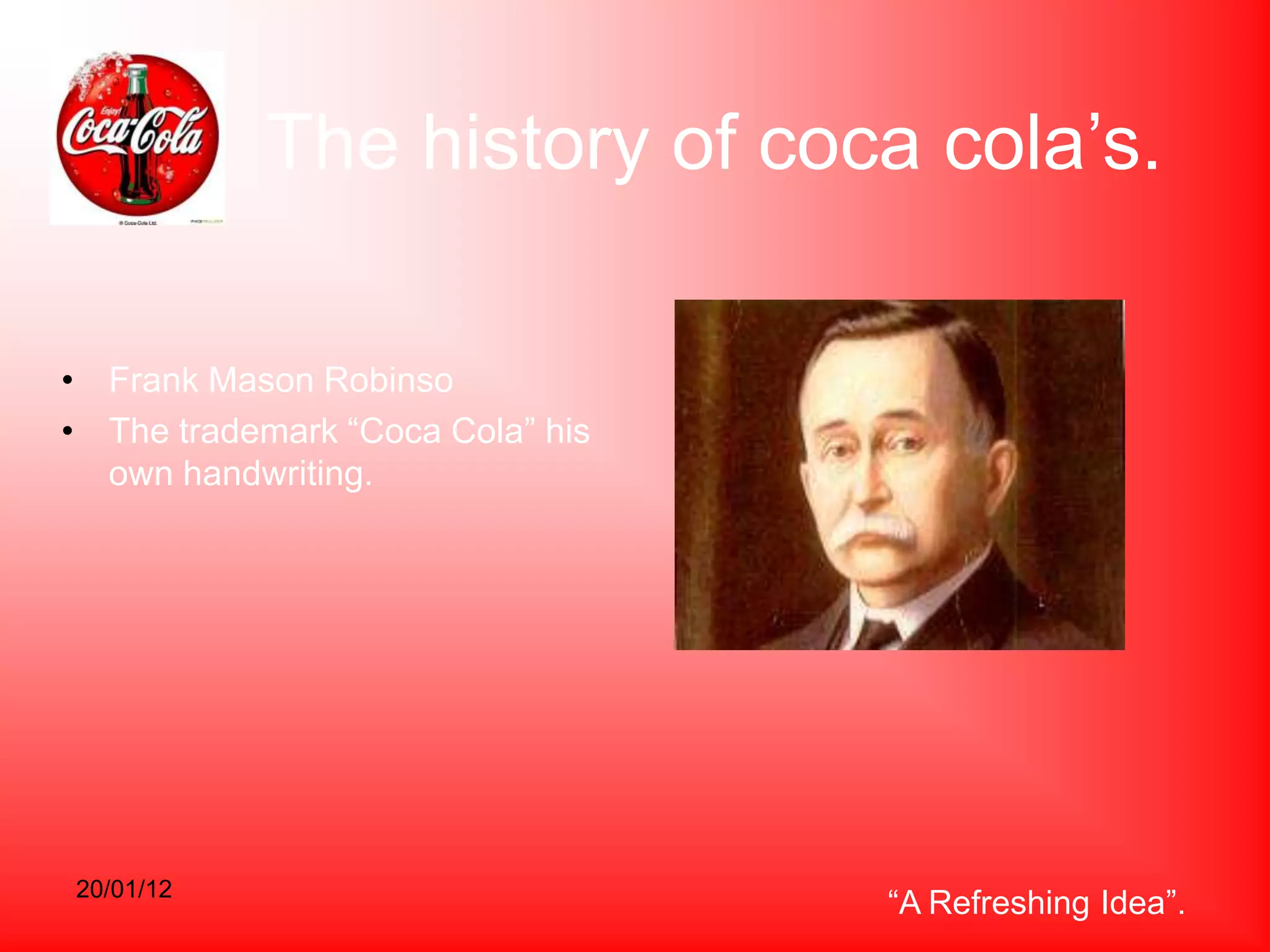 Unit 1 Research: Coca Cola brand history | PPT