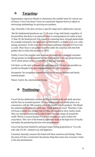 Coca cola project | PDF