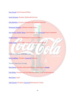 Coca-cola company project report MBA 1st year | DOCX