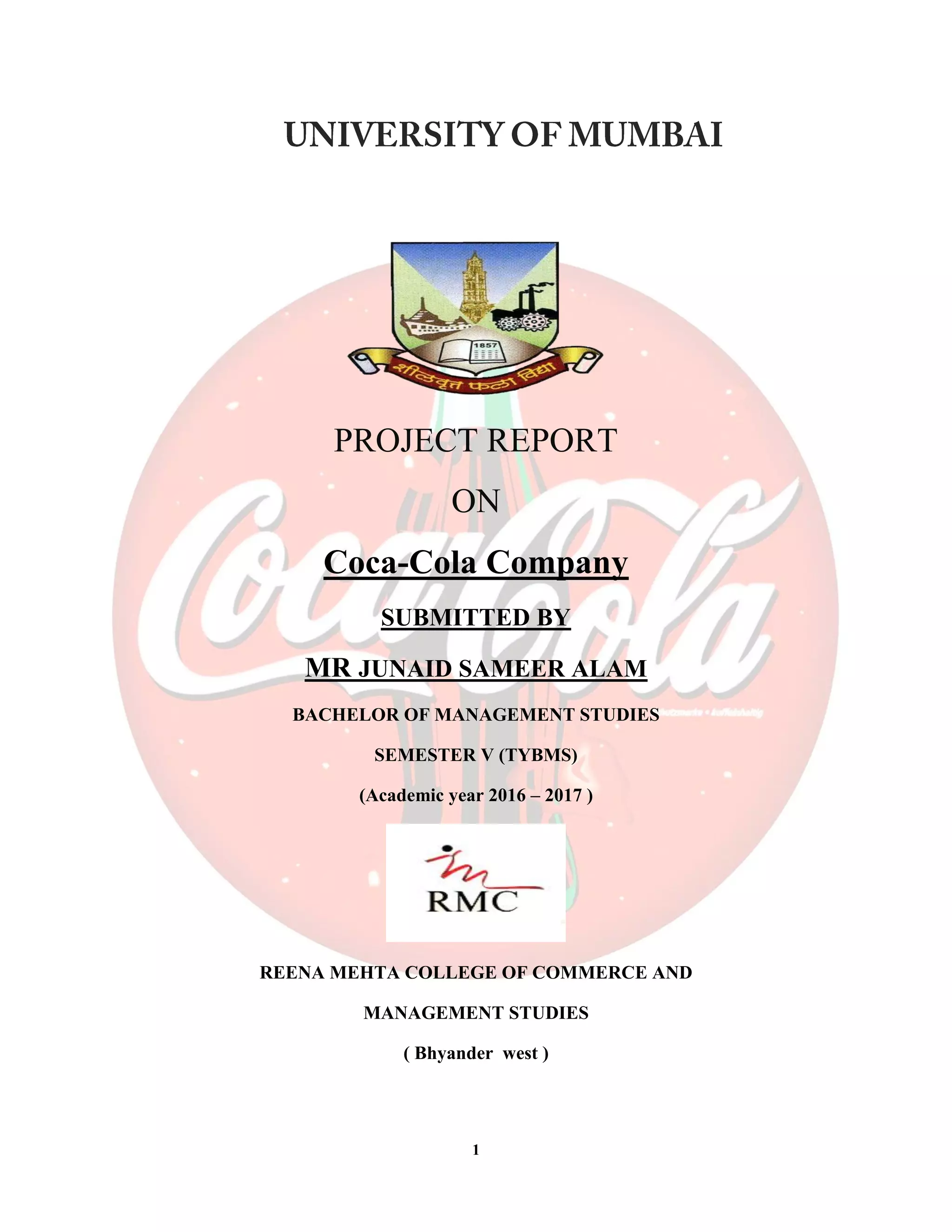 cocacola project report blackbook.pdf