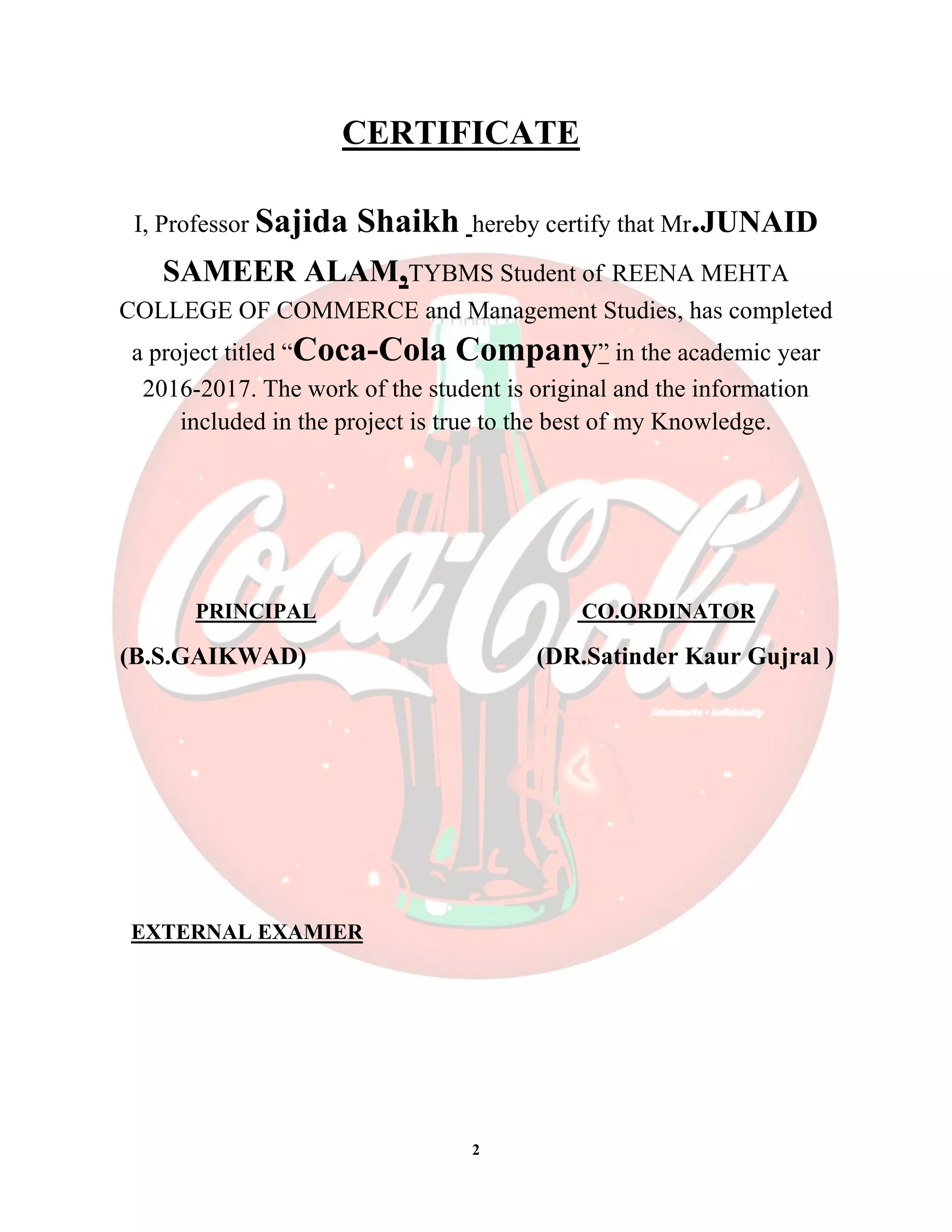 cocacola project report blackbook.pdf