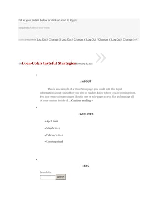 Cocacola report | PDF