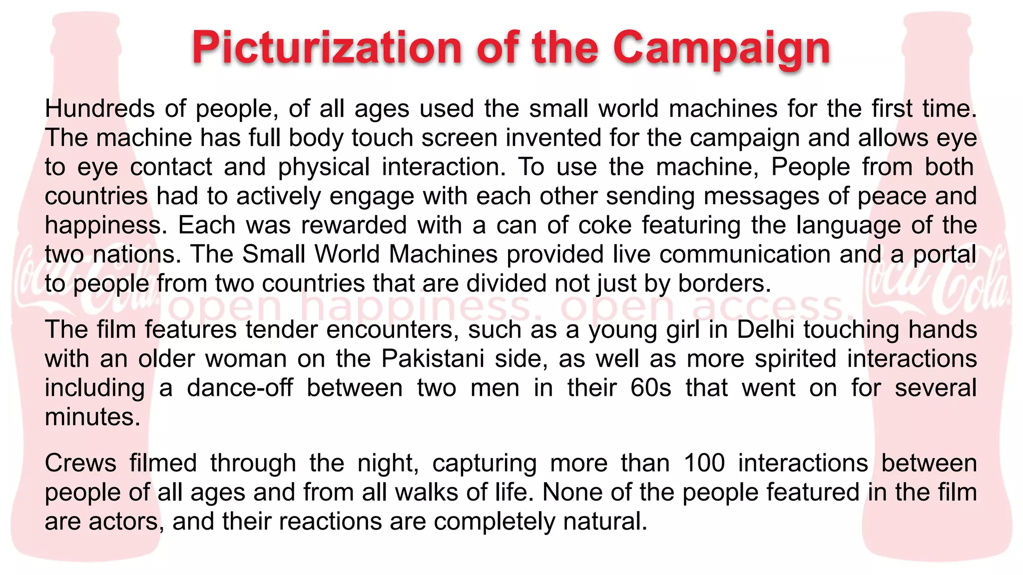 Coca Cola Marketing Campaign - Open Happiness Campaign - Small World ...