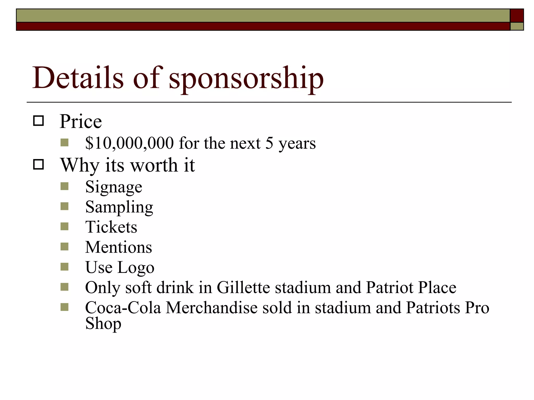 Coca Cola Sponsorship | PPT