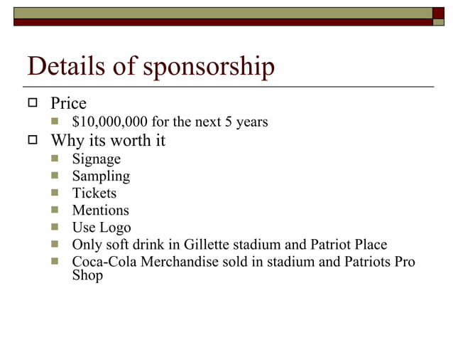 Coca Cola Sponsorship | PPT